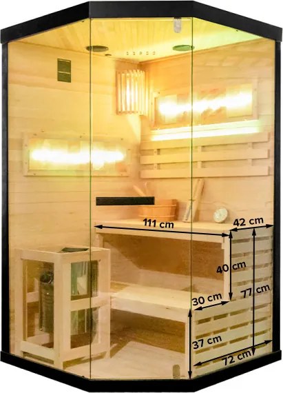 BPS-koupelny Finská sauna Relax HYD-4782 120x120, 2 osoby