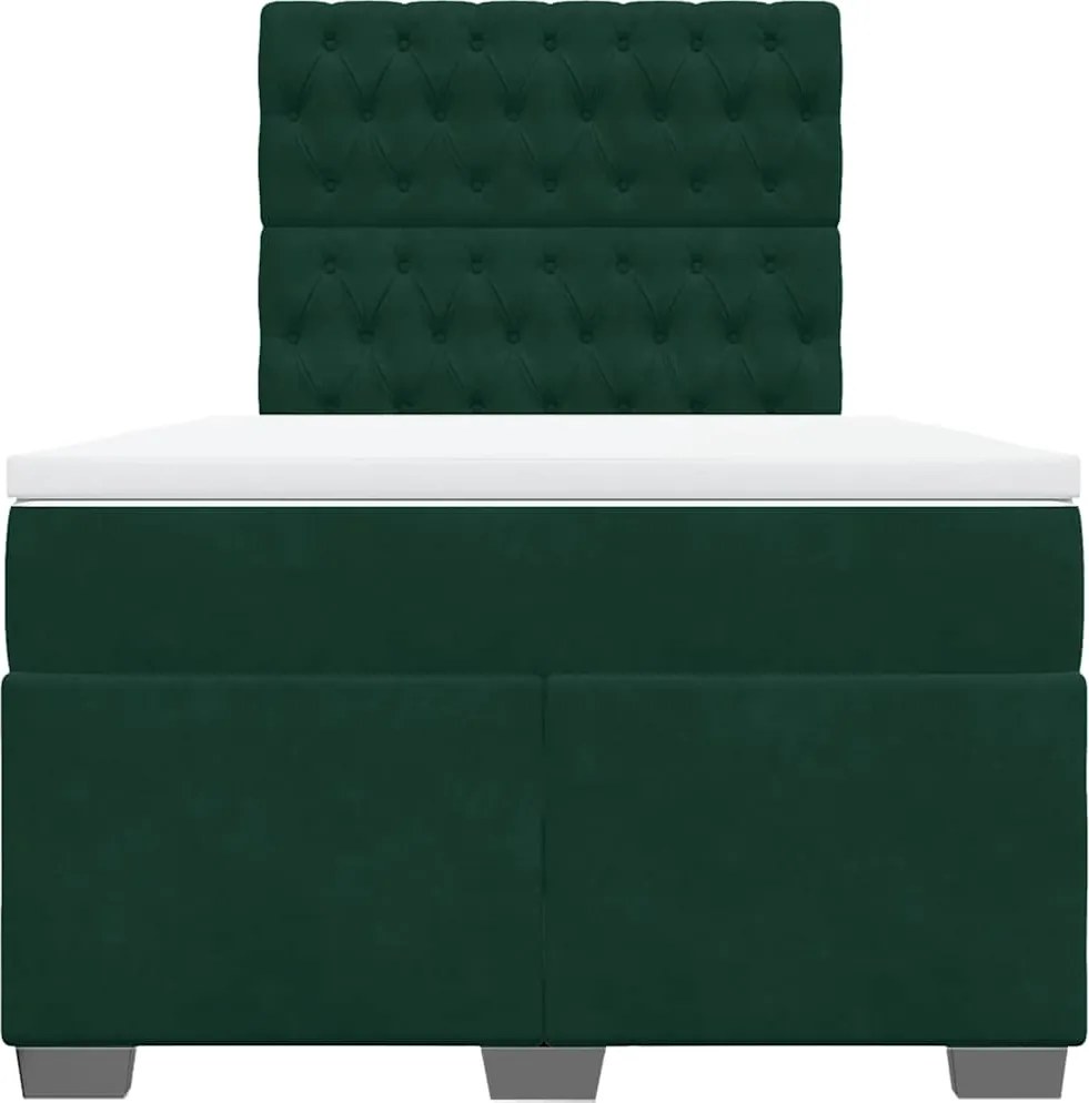 Box spring postel s matrací tmavě zelená 120 x 200 cm samet 3293191