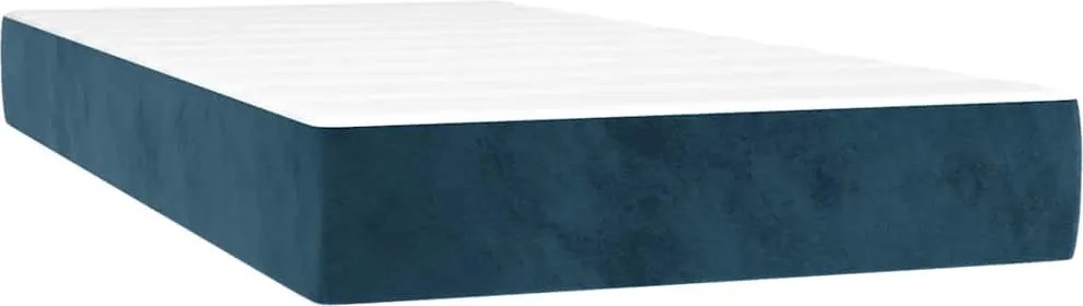 Box spring postel s matrací tmavě modrá 200x200 cm samet 3138107