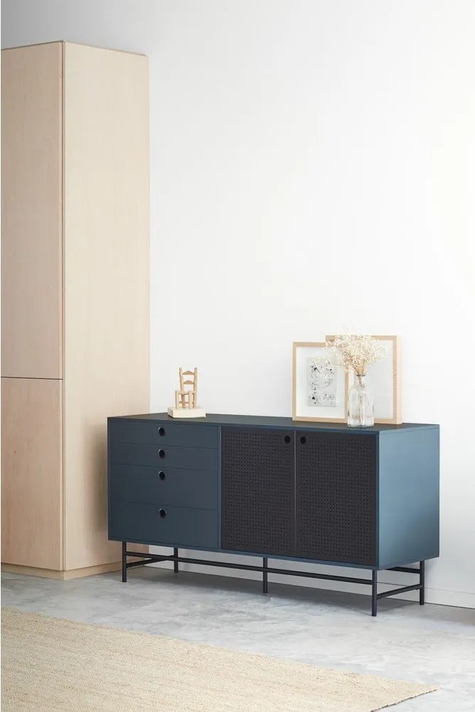 Černo-modrá komoda Teulat Punto, šířka 150 cm