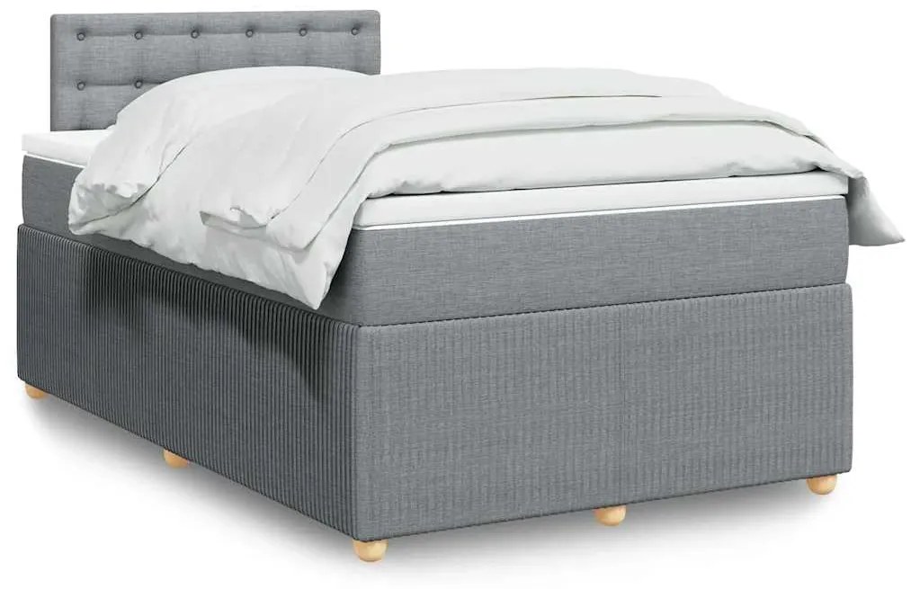 Box spring postel s matrací světle šedá 120 x 200 cm textil 3287437