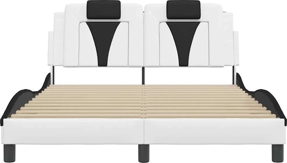 Rám postele Viana bez matrace bílý a černý 120 x 200 cm umělá kůže 3208088