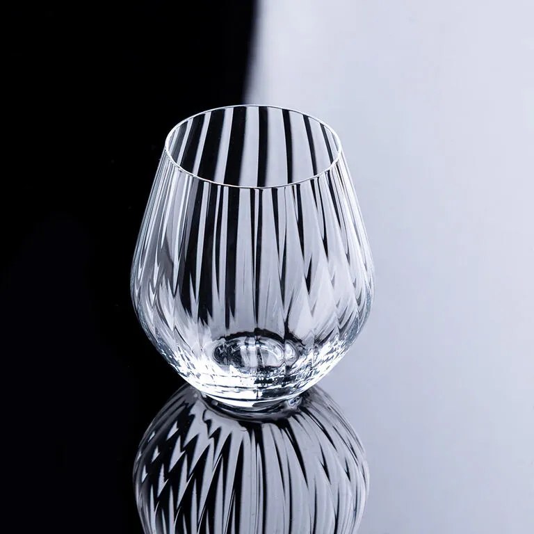 Sada 4 ks křišťálových sklenic s jemnou vlnkou 400 ml