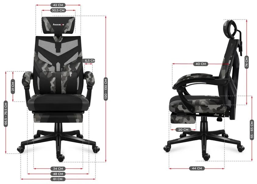 Huzaro Herní židle Combat 5.0 s výsuvnou podnožkou - camo