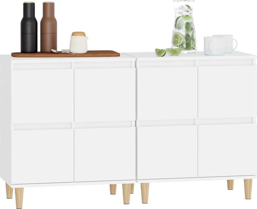 Příborníky 2 ks bílé 60 x 35 x 70 cm kompozitní dřevo 3185751