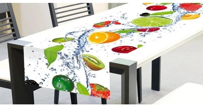 DIMEX | Běhoun na stůl Ovoce ve vodě TS 010 | vícebarevná | 40 x 140 cm