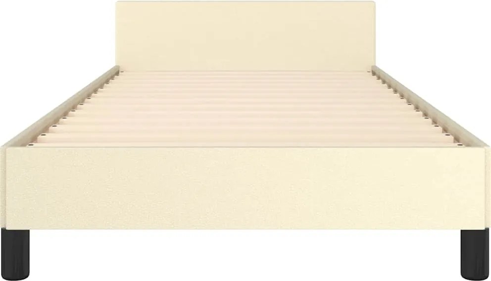 Rám postele s čelem krémový 80 x 200 cm umělá kůže 3125417