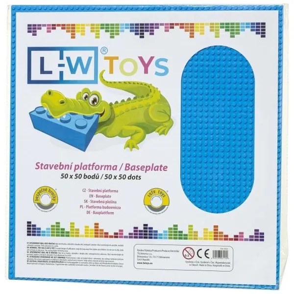 L-W Toys Velká podložka na stavění 50x50 bodů modrá