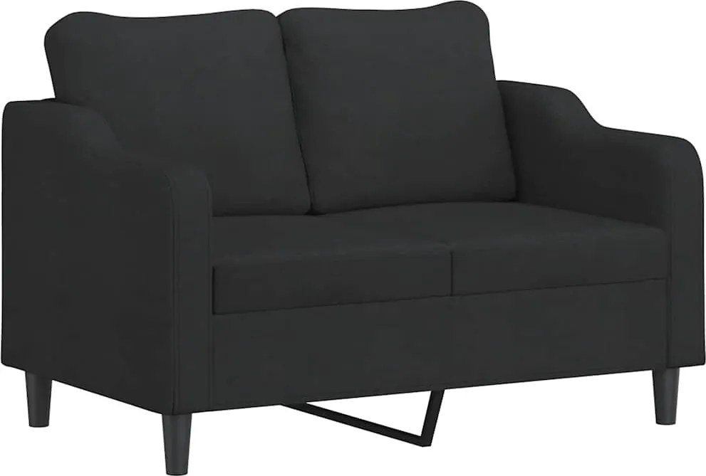 2místná pohovka s polštáři černá 120 cm textil 3200841
