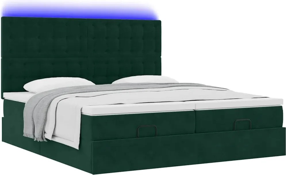 Osmanský rám postele s matracíes tmavě šedá 160x200cm samet 3314654