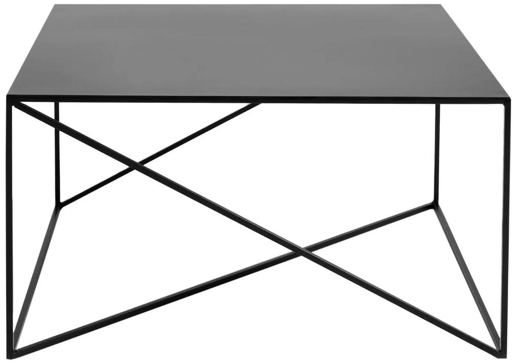 OnaDnes -20% Nordic Design Černý kovový konferenční stolek Mountain 100 x 100 cm