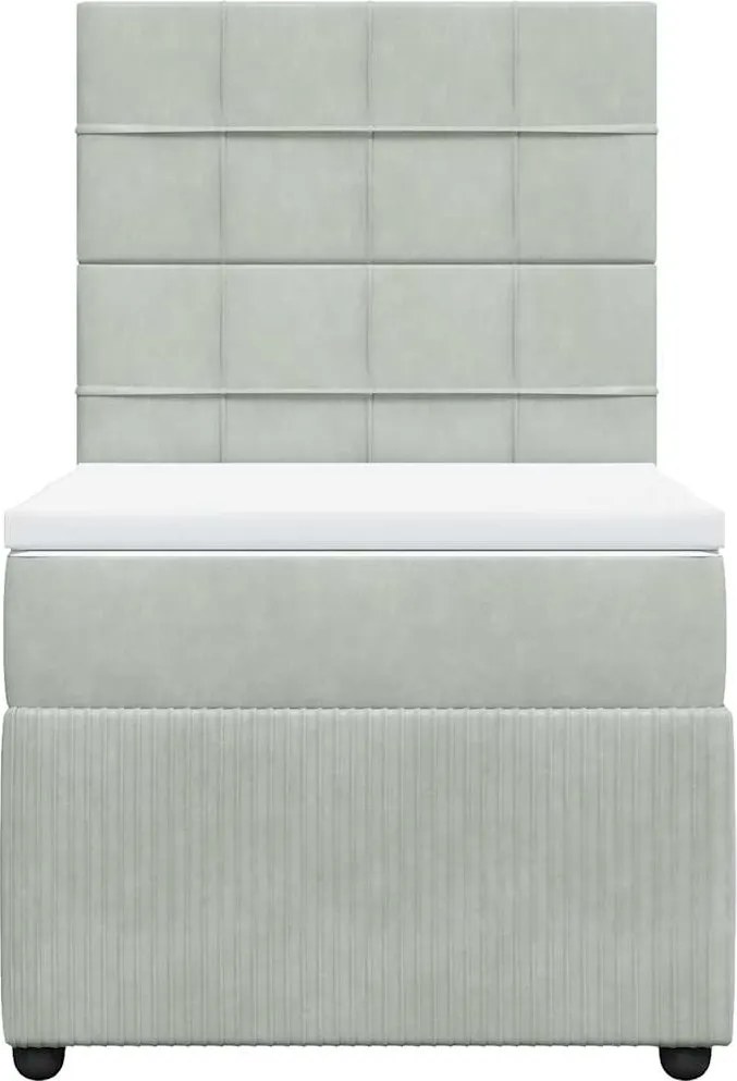 Box spring postel s matrací světle šedá 90x190 cm samet 3294514
