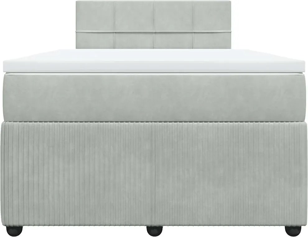 Box spring postel s matrací světle šedá 120 x 200 cm samet 3287710