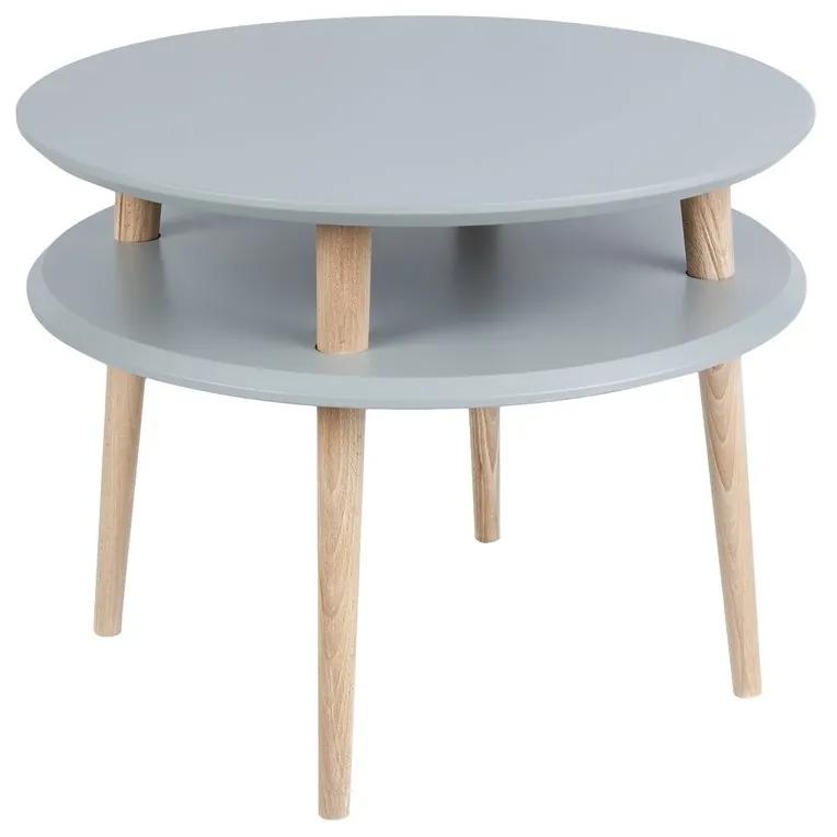 Ragaba Konferenční stolek Iram Small, 57x57x45 cm, tmavě šedá/přírodní