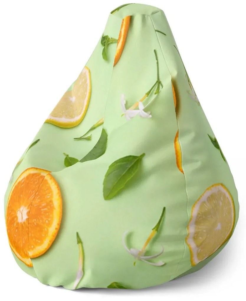 Sablio Sedací vak Pear Citrus a květ - 70 x 95 x 15 cm