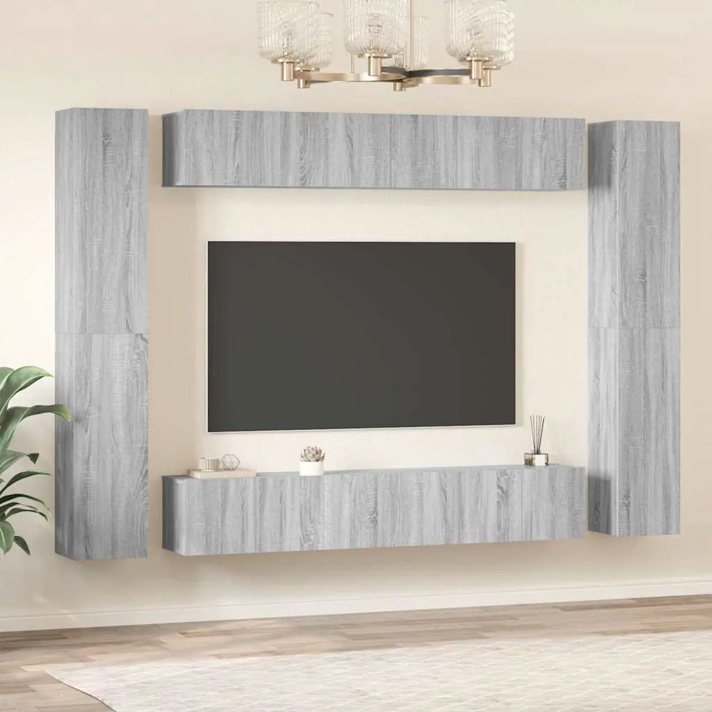 10dílný set TV skříněk šedý sonoma kompozitní dřevo 3120249