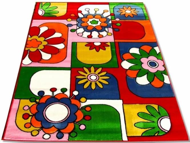 Kusový koberec dětský JE0210 - Květiny - pestrobarevný - 100x200 cm