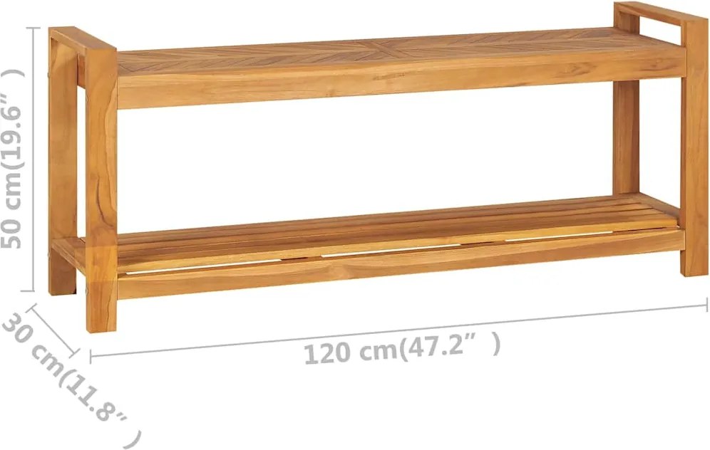 Lavice 120 cm masivní teakové dřevo 325276
