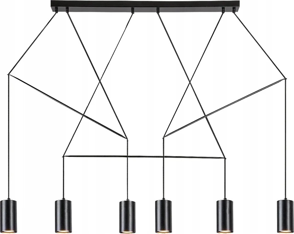Závěsná lampa GU10 6x50W černá matná 72018 Aslaug Rabalux