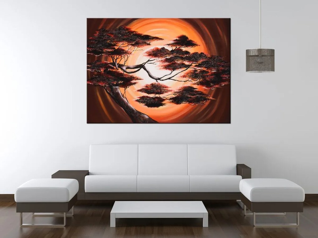 Gario Ručně malovaný obraz Strom při západu slunce Rozměry: 100 x 70 cm