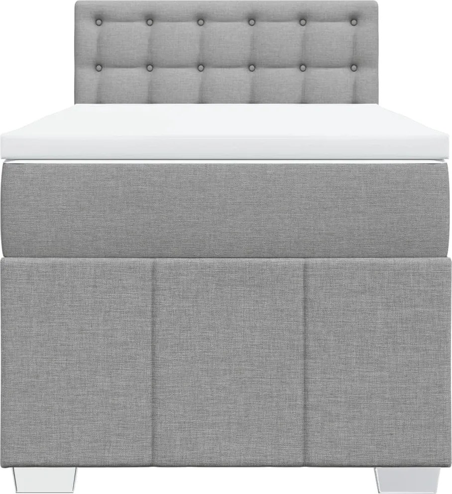 Box spring postel s matrací světle šedá 80 x 200 cm textil 3289209