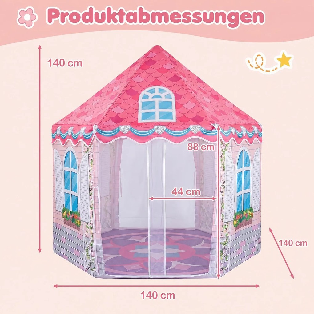 Costway Dětský stan v designu princeznovského hradu pro děti od 3. Play tent