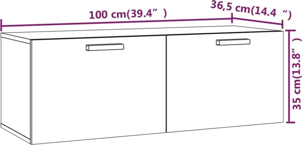 vidaXL Nástěnná skříňka 100x36,5x35 cm kompozitní dřevo [812942] Barva: Betonová šedá
