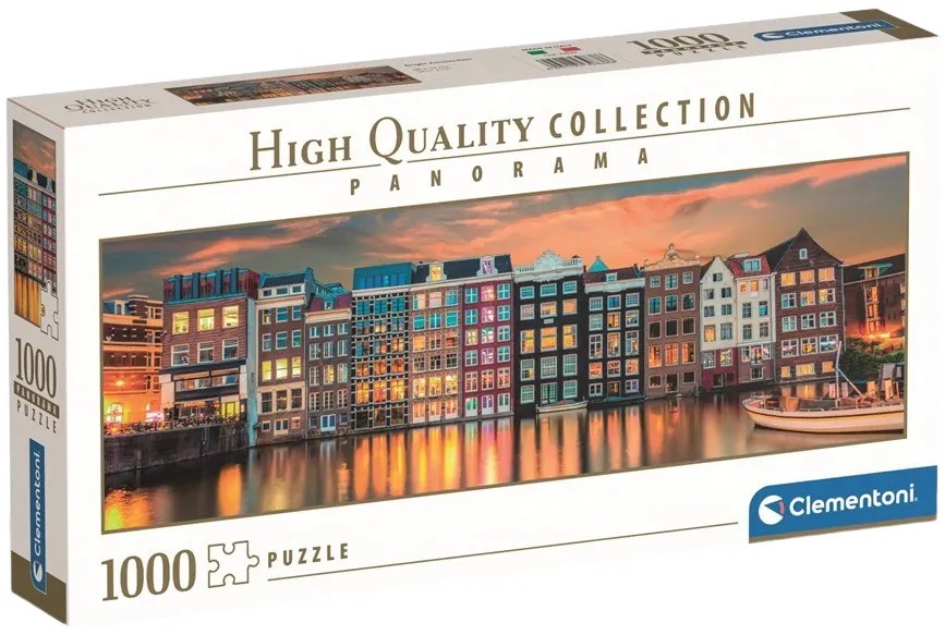 Clementoni - Puzzle 1000 Panorama Zářivý Amsterdam