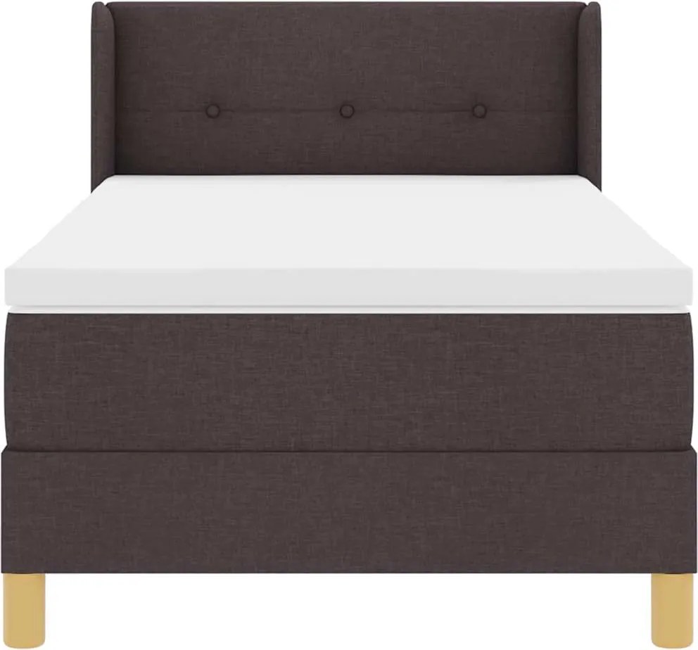 Postel s boxspringem s čelo Tmavě hnědá 200 x 100 cm textil 3341282