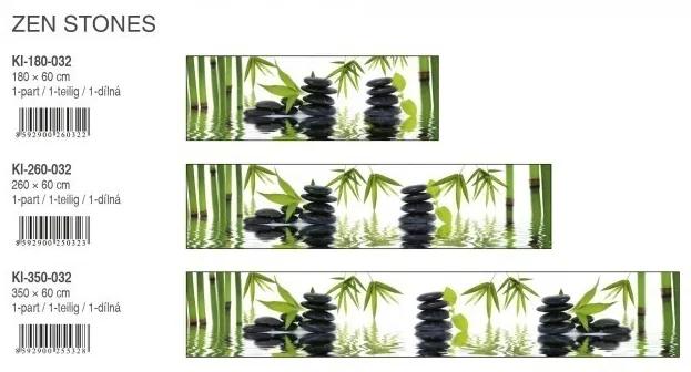 DIMEX | Fototapeta do kuchyně Kameny Zen KI-180-032 | 180 x 60 cm | zelená, bílá, černá