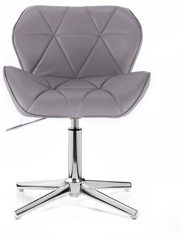LuxuryForm DESIGN Otočná židle MILANO na stříbrném kříži - šedá