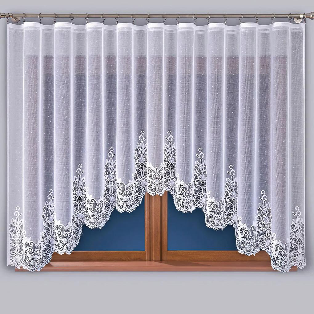 Olzatex kusová záclona OLIVIE jednobarevná bílá, výška 170 cm x šířka 330 cm (na okno)