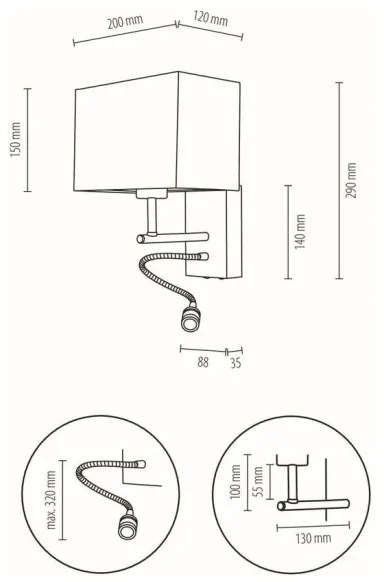 Spot-Light 57290974 - LED Flexibilní svítidlo BOHO 1xE27/25W + LED/1W/230V dub