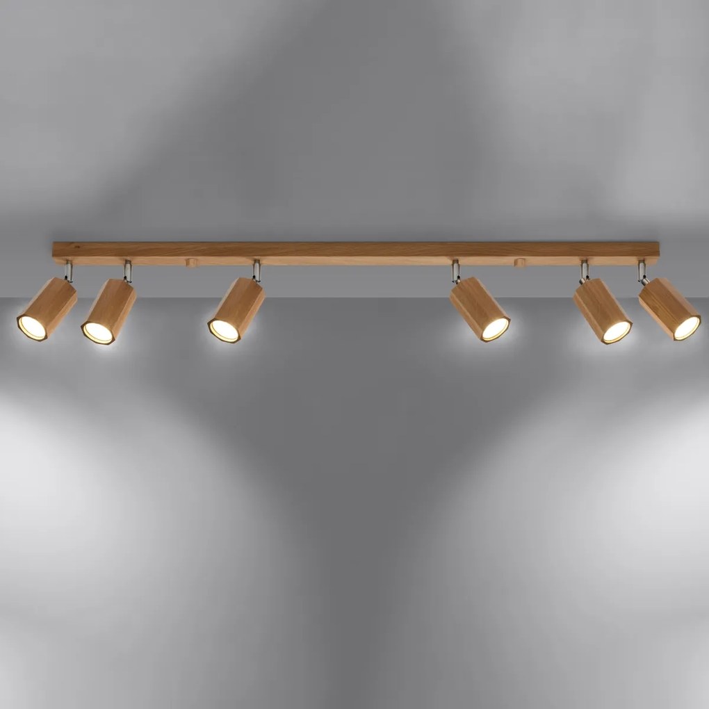 Sollux Lighting Stropní svítidlo ZEKE 6 dub