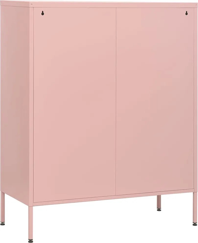 Komoda se zásuvkami růžová 80 x 35 x 101,5 cm ocel 336202