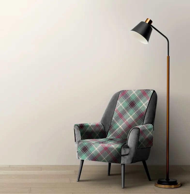 Ervi dekorační přehoz na křeslo - Tradiční zelený tartan