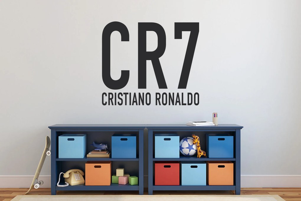 Lepy.cz Samolepka na zeď Ronaldo - CR7 Velikost (šířka x výška): 35x30cm, Barevná varianta: Tyrkysová modrá