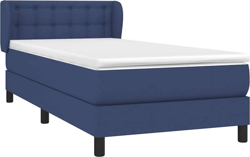 Box spring postel s matrací modrá 100 x 200 cm textil 3126547