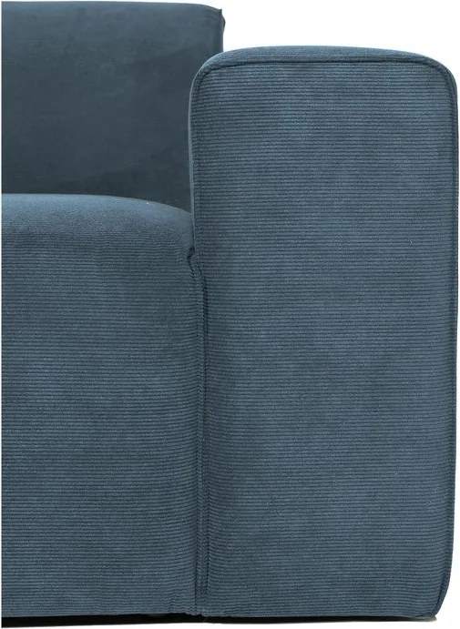 Modrý manšestrový modul pohovky (pravý roh) Sting – Scandic