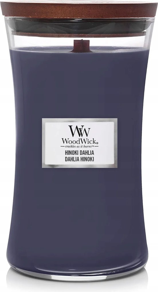 WoodWick vonná svíčka s dřevěným knotem velká Hinoki Dahlia 609 g