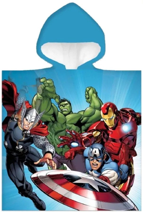 Dětské / chlapecké pončo - plážová osuška s kapucí Avengers - MARVEL - 100% bavlna - 50 x 110 cm