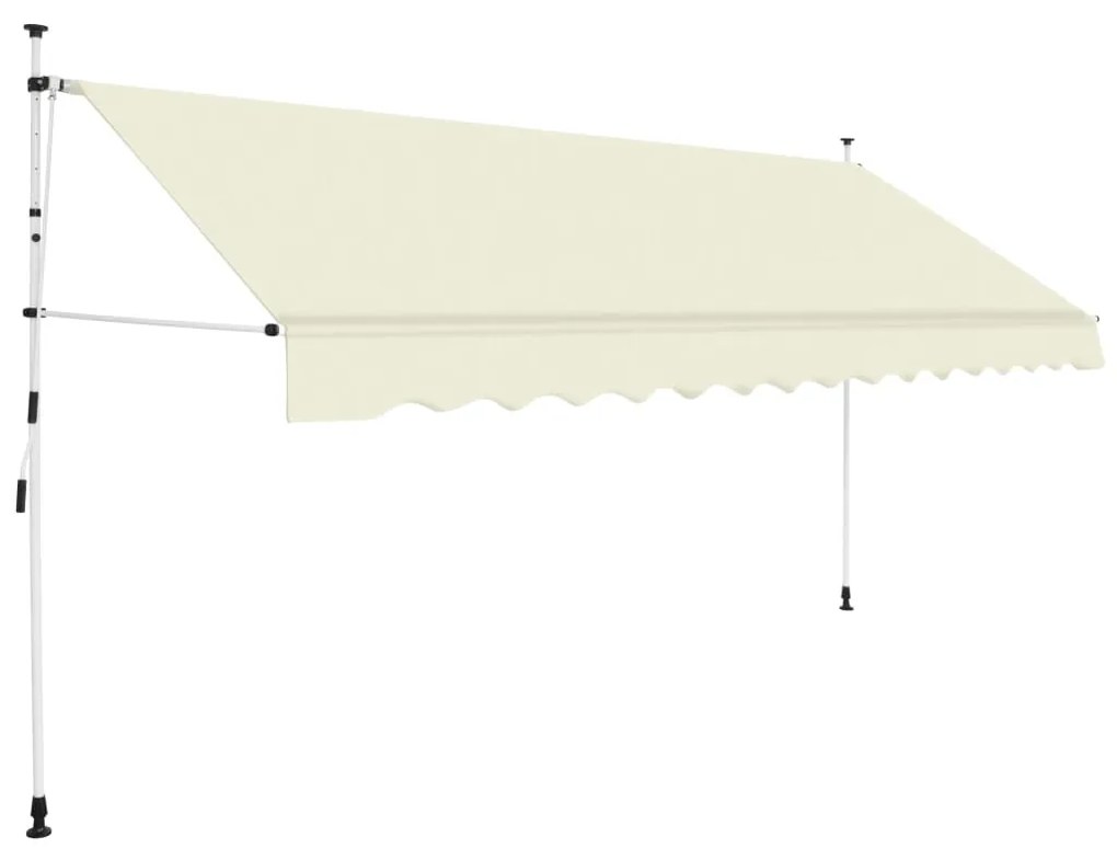 143698 vidaXL Ručně zatahovací markýza 400 cm krémová