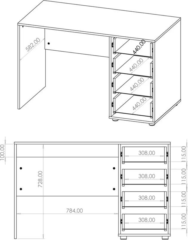 MAXIONE c | psací stůl MX-01 | 120 cm | černá  mat