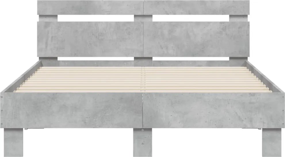 Rám postele s čelem a LED osvětlením betonově šedý 120 x 190 cm 3207577