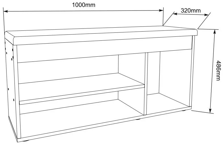 Botník CIAO se sezením bílá
