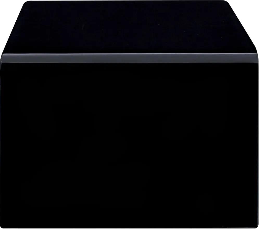 Konferenční stolek - černý -tvrzené sklo | 98x45x31 cm