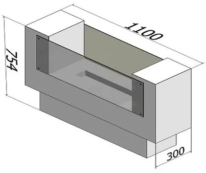 InFire - BIO krb 110x75 cm 3kW oboustranný