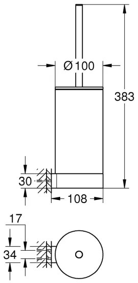 GROHE 41076GL0 - Souprava na čištění toalety SELECTION zlatá