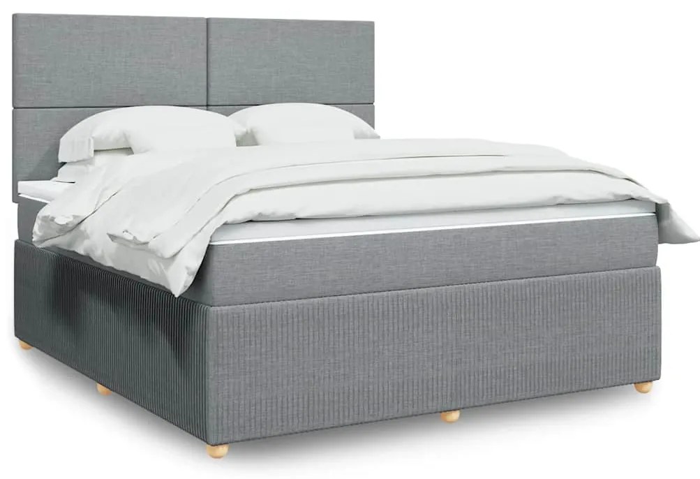 Box spring postel s matrací světle šedá 180 x 200 cm textil 3292128