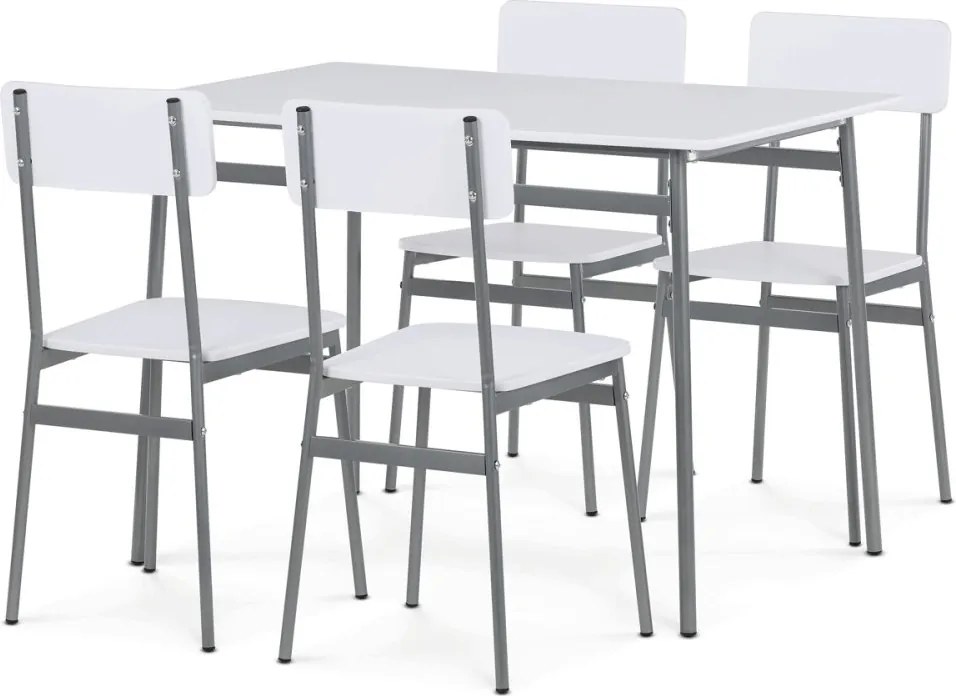 Jídelní set s 4 židlemi AUT-O2156 OAK, mdf, divoký dub (110 x 70) cm bílá